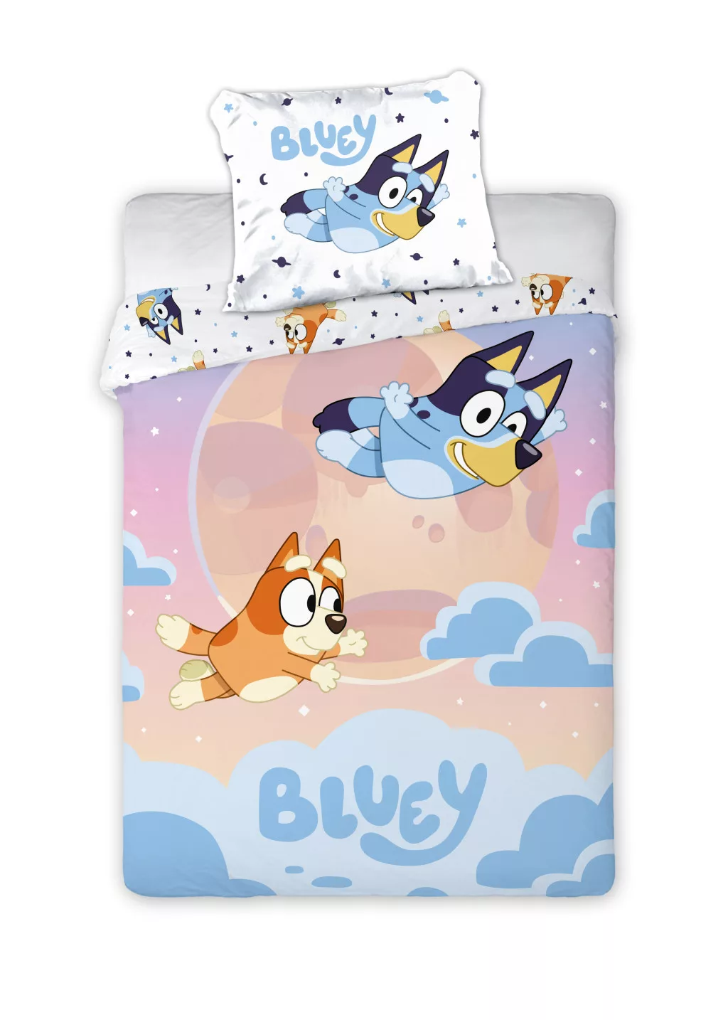 Bluey Dream Flight ágyneműhuzat 140×200cm, 70x90 cm - Javoli Disney On
